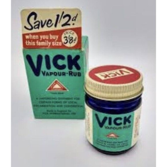Vicks | Art | Antique Cobalt Blue Glass Vicks Vaporub Bottles Medicine ...